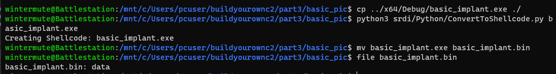 Dynamic payload generation with mingw | PassTheHashBrowns